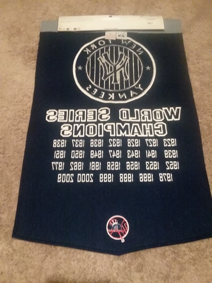 NEW YORK YANKEES DYNASTY WORLD SERIES CHAMPIONS WOOL BANNER | eBay