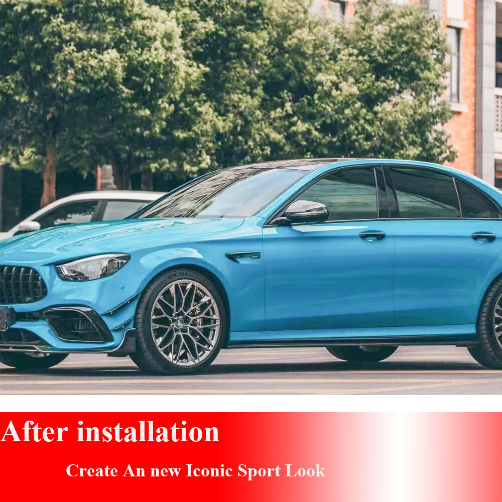 REAL CARBON Side Skirts Extension Lips For Mercedes W213 E43 E53 E63 ...