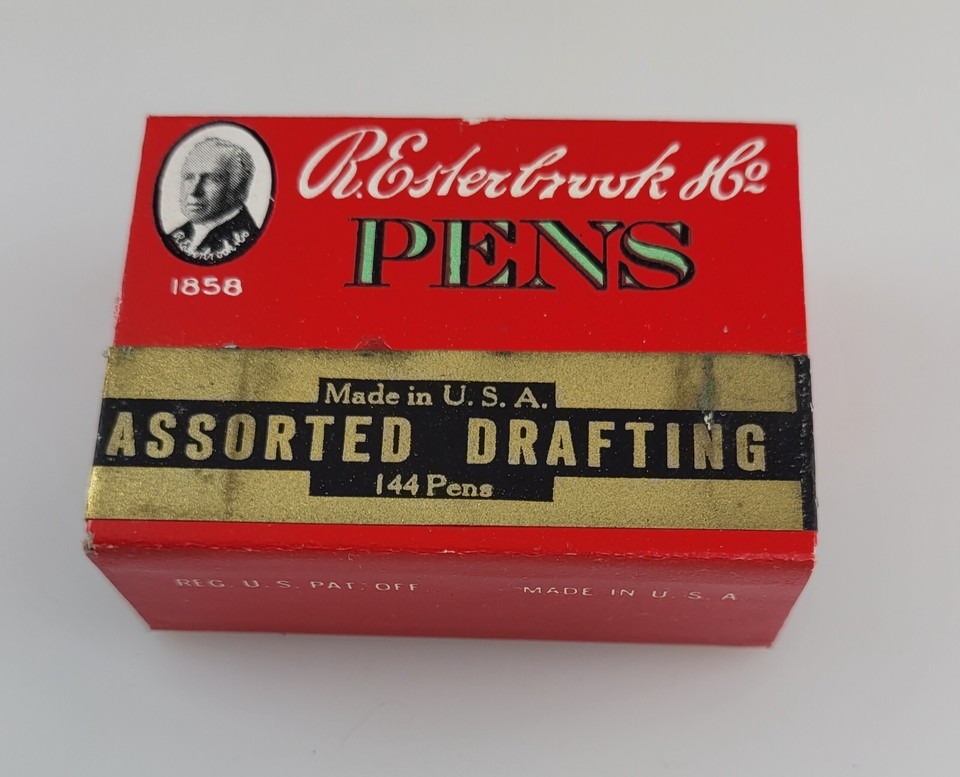 VINTAGE ESTERBROOK ASSORTED DRAFTING PEN NIBS - 144 NIB SEALED BOX - 25 ...