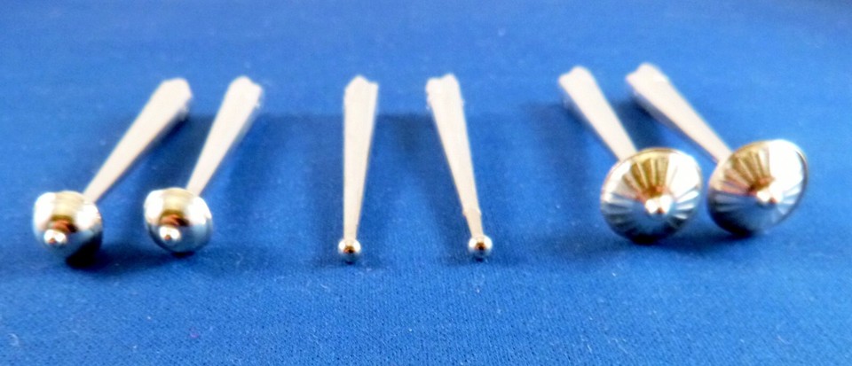 THREE pairs NEW Sterling Silver BOLO TIPS beaded, corrugated hogan bola ...