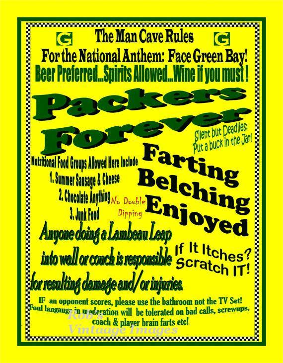 Green Bay Packers Forever Man Cave Sign Poster NFL Football | eBay