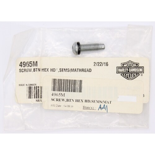 Harley-Davidson Button Hex Head Screw Part Number - 4965M | eBay