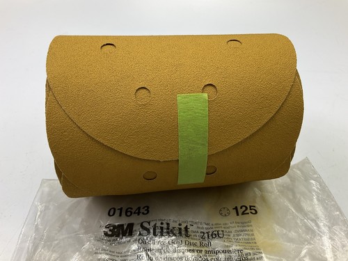 3M 01643 Stikit Gold Abrasive Sanding Disc Roll Dust Free, 6 In, P80 ...