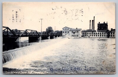 Menasha WI-Winnebago Co Wisconsin-DAM & ISLAND PAPER MILL-UDB Rotograph ...