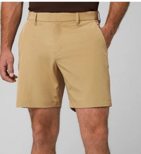 NWT Fabletics The Only Tech Shorts Men 42 Lightweight Beige Performance ...