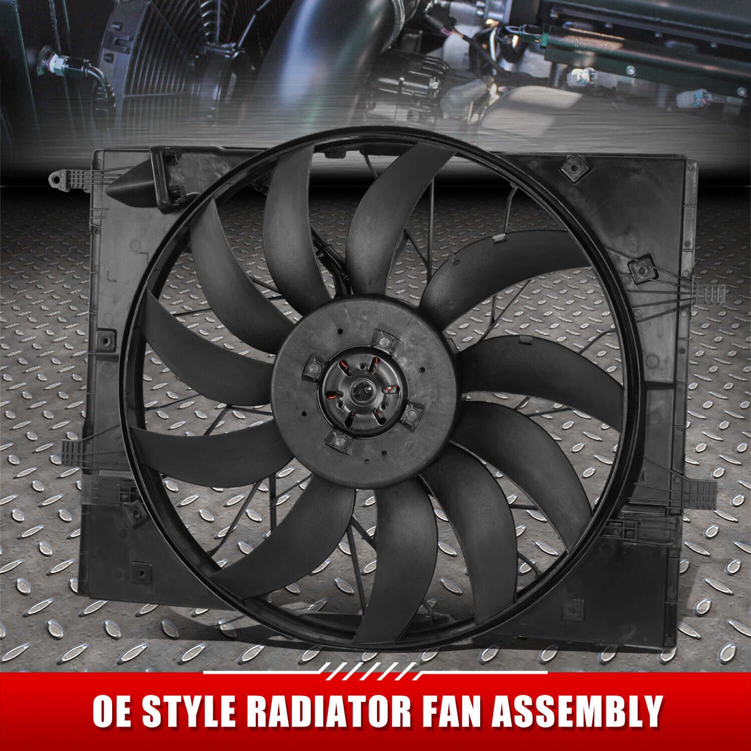 For 15-19 Mercedes C63 AMG S GT S600 S550 OE Style Radiator Cooling Fan ...