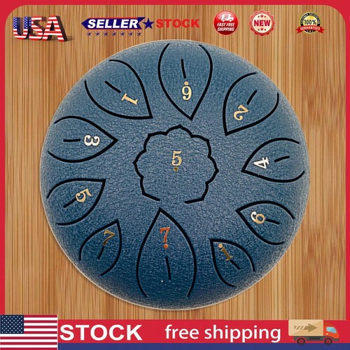 6 inch 11 Tune Notes Musical Steel Tongue Drum for Beginner (Dark Blue ...