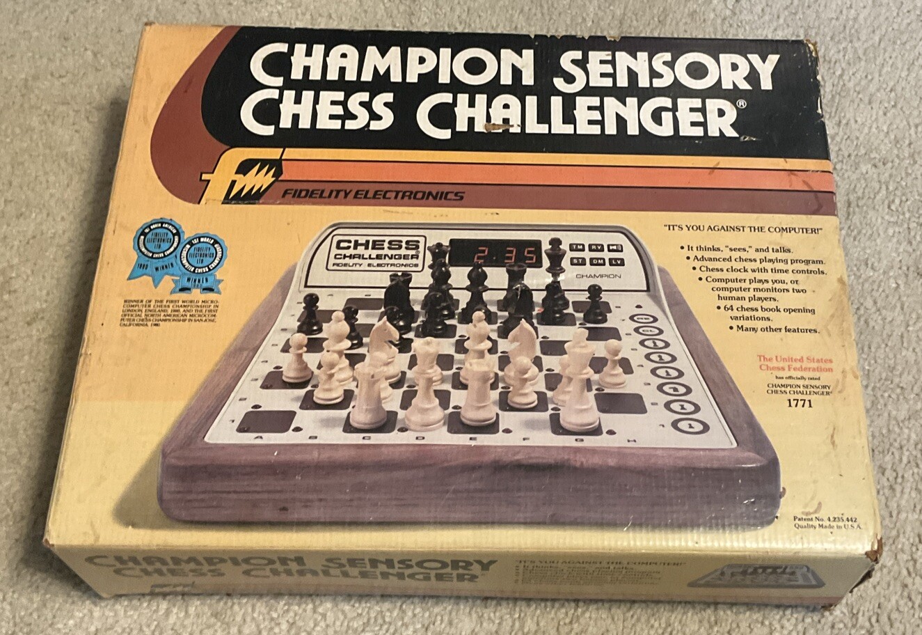 Fidelity Electronics Champion Sensory Chess Challenger 1771 Game ...