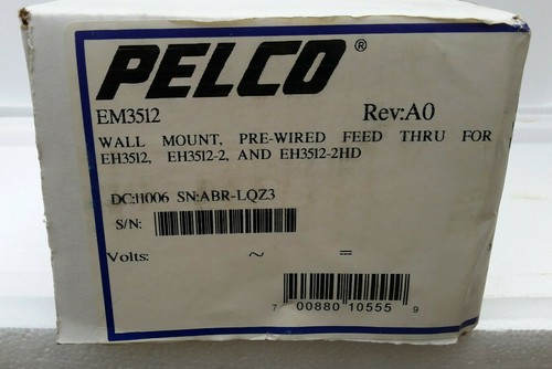 Pelco EM3512 Wall Mount Pre-Wired Feed Thru Outdoor Camera Housing ...
