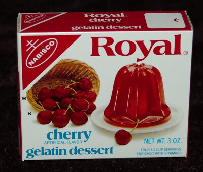 Vintage Cherry Flavored Royal Gelatin Dessert SEALED UNOPENED Box PROP ...