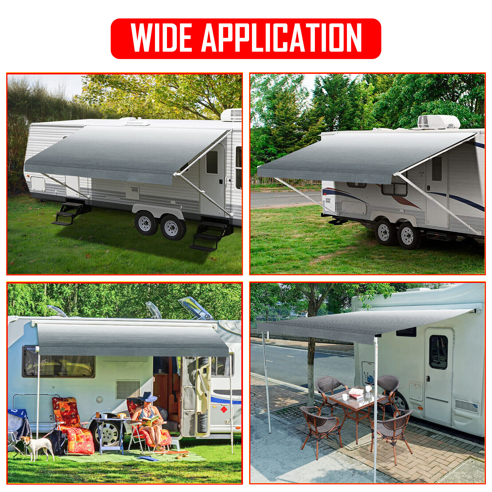 8ft-21ft Replacement Fabric Vinyl For Caravan Awning Carefree Dometic ...