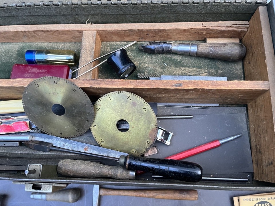 VTG Full of Tools Lathe DUNLAP 5-DRAWER MACHINIST TOOL BOX 20” x 8.5“ x ...
