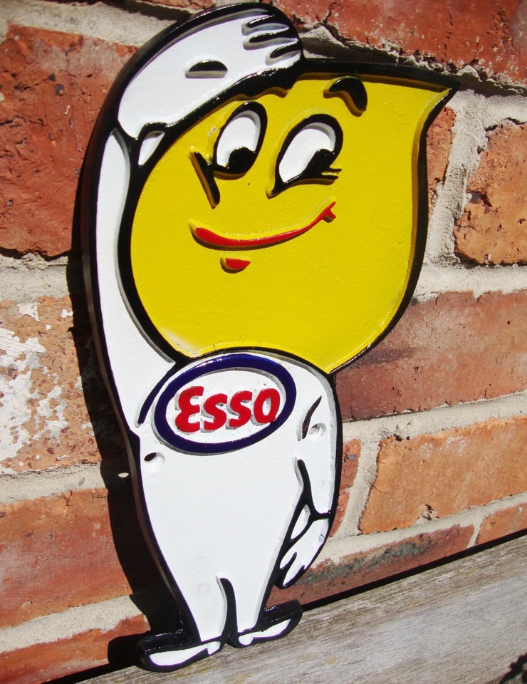 ESSO cast sign esso cast aluminium sign essoman sign esso man sign oil ...