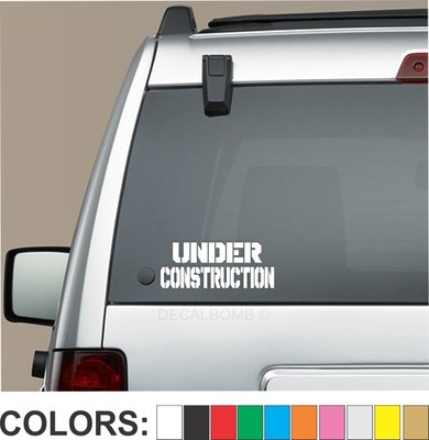 Under Construction Decal Sticker Viny Turbo Diesel Car Truck RZR Tools ...