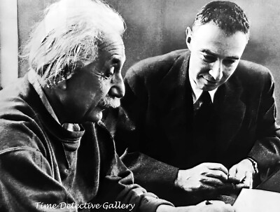 Albert Einstein & J. Robert Oppenheimer - circa 1950 - Vintage Photo ...
