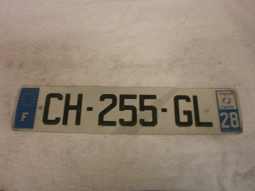 FRANCE REGION CENTRE EUROSTARS # CH-255-GL DEPT 28 RARE LICENCE PLATE ...