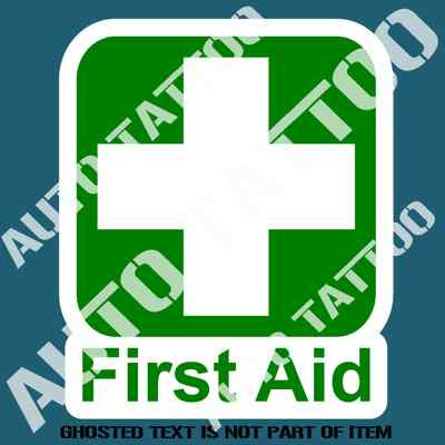 FIRST AID DECAL STICKER FOR COMMERCIAL OH&S VEHICLE VAN WARNING DECALS ...