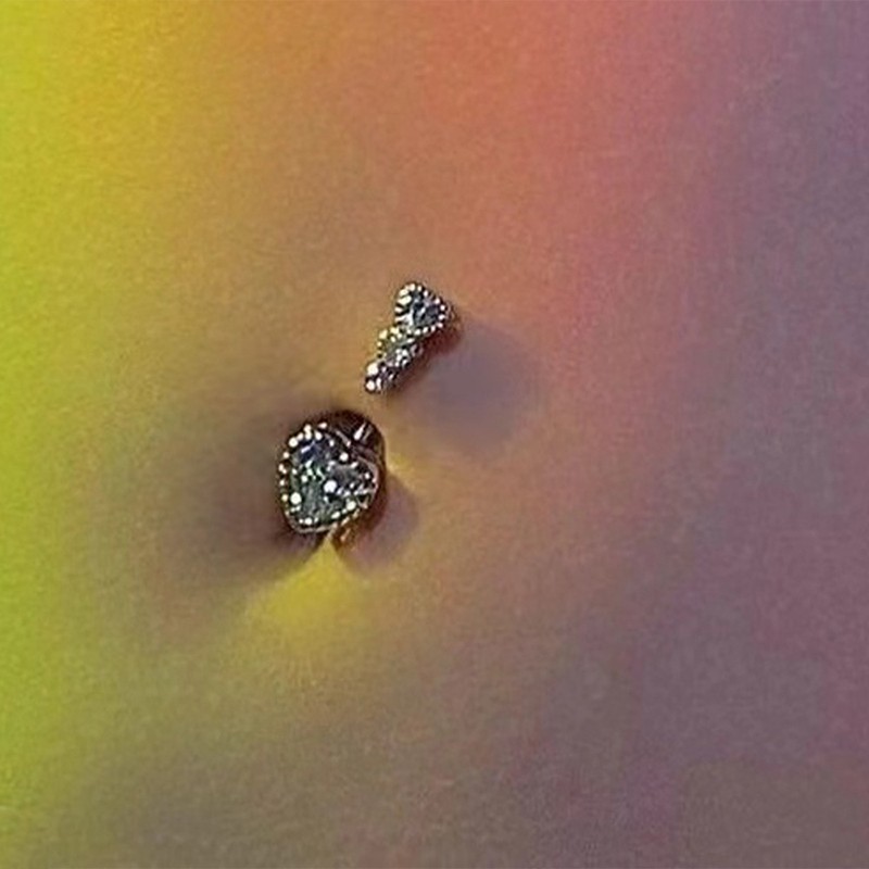 Simple Zircon Navel Nail Ring Sexy Heart Dangle Body Piercing Belly ...