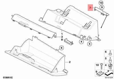 Genuine BMW Z4 Coupe E85 E86 Z4 3.0i 3.0si M3.2 Glove Box Damper ...