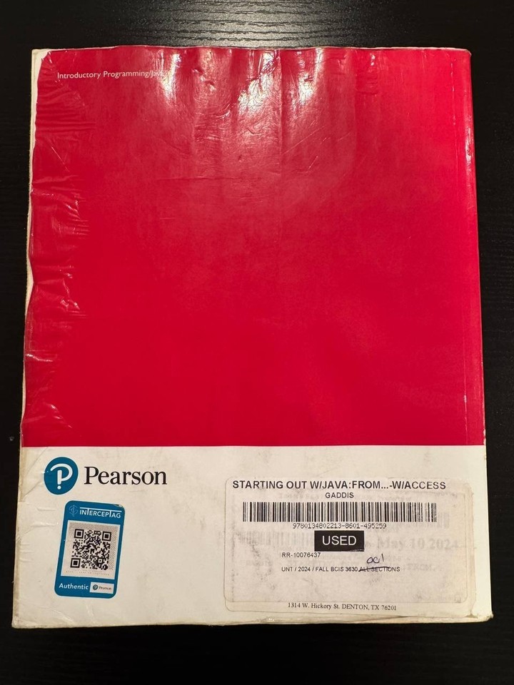 JAVA From Control Structures through Objects (7th edition) (Used) | eBay