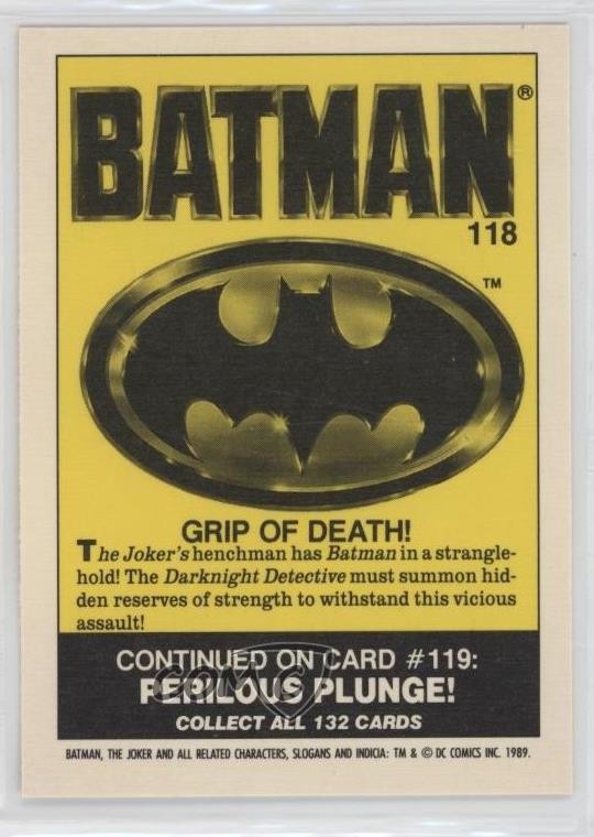 1989 Topps Batman Factory Set Glossy Grip of Death! #118 0nr3 | eBay