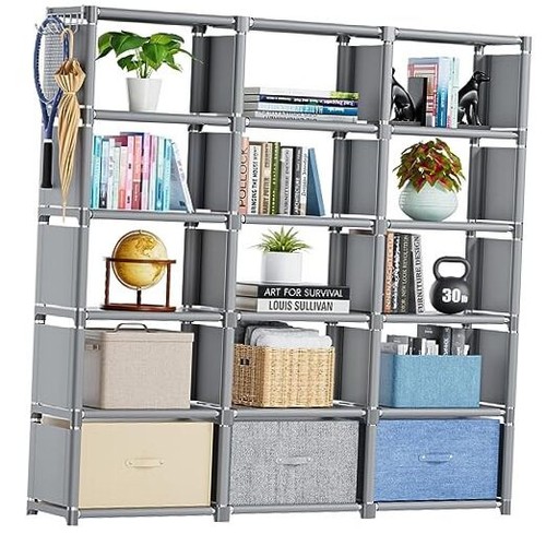 Bookshelf,15 Cube Storage Organizer,Book Shelf Organizer,Tall Bookcase ...