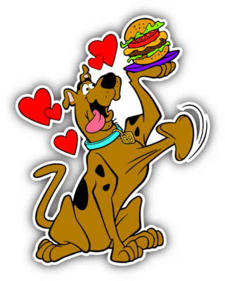 Scooby Doo Hamburger Cartoon Car Bumper Sticker Decal 4'' x 5'' | eBay