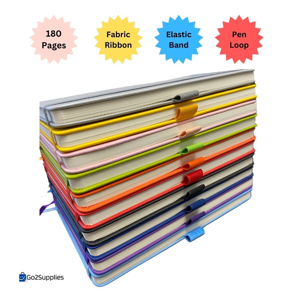 A4 A5 A6 Notebook Lined Hardback Ruled Journal 180 Pages Notepad 10 ...