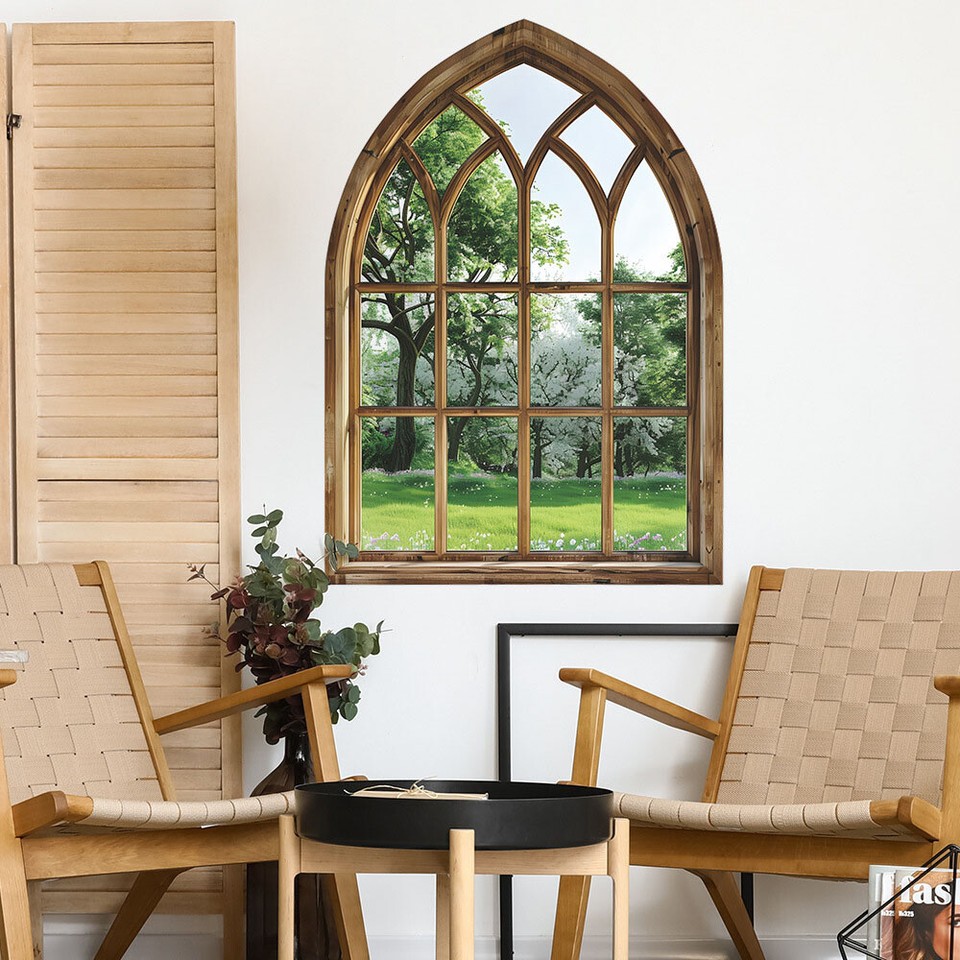 3D Fake Window Scenery Wall Art Sticker Forest Woodland Wall Decor ...