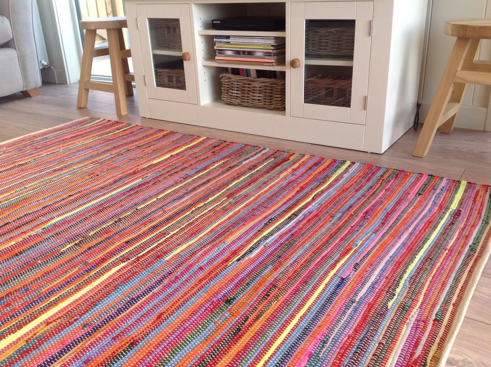Rag Rug Rainbow Rugs Multi Colour Chindi Floor Mat Striped Mats ...
