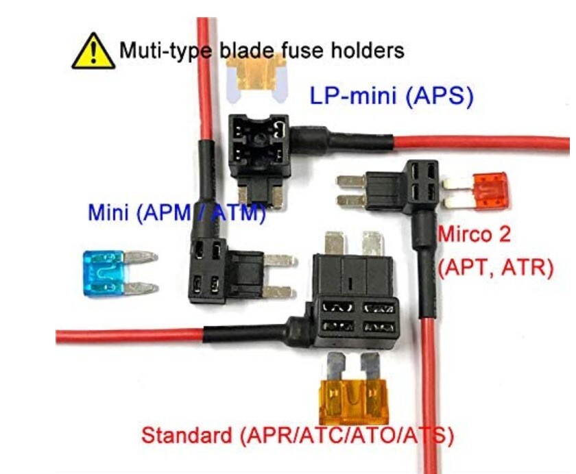 12 Pack 12V Car Add-a-Circuit Fuse Tap Standard Mini Micro2 and LPM ...
