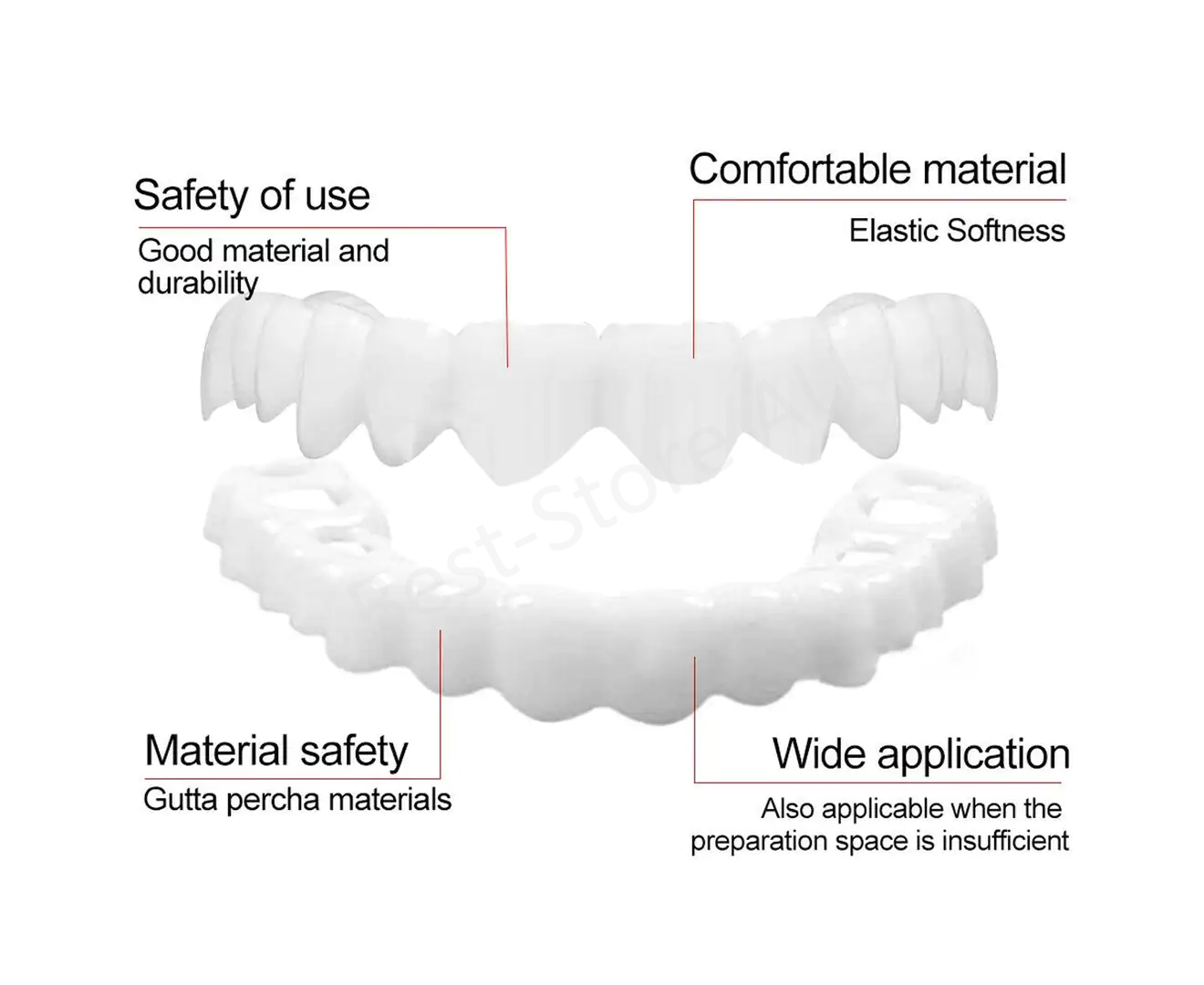 Snap On Bottom /Upper Lower False Teeth Dental Veneers Dentures Fake ...