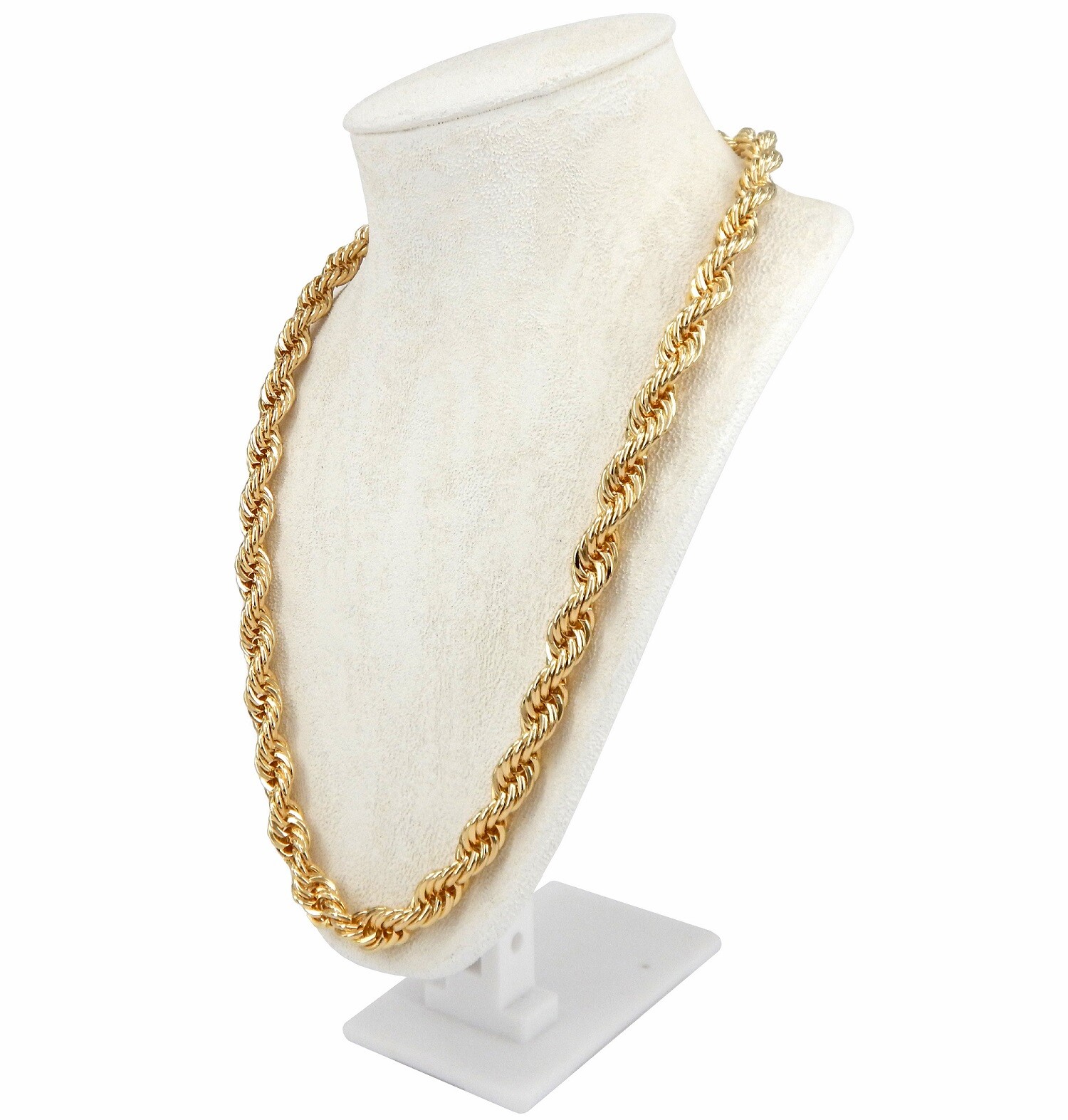 Men's 9mm Rope Chain Hip Hop RUN DMC 14K Gold Plated Necklace 20" 22 ...