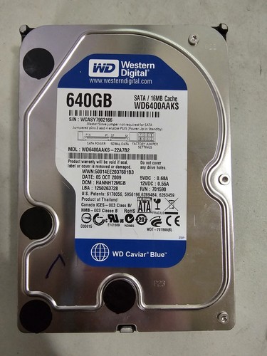 Western Digital Caviar Blue 640GB 16MB Internal Desktop Hard Drive ...
