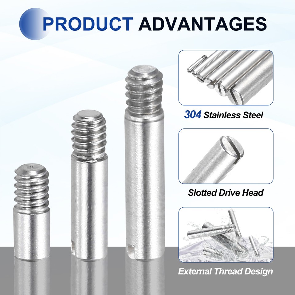 6 Pcs M3 x 6mm Slotted Cylindrical Pins, Stainless Steel External ...