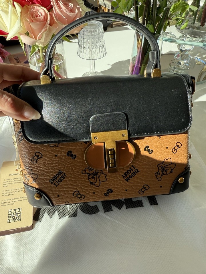 Mickey Zhuo Made in Hongkong Black and Tan Satchel. | eBay