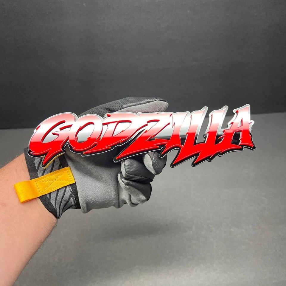 1PC Aggressive GODZILLA Custom 3D Car Emblem –Multicolor Acrylic Car ...