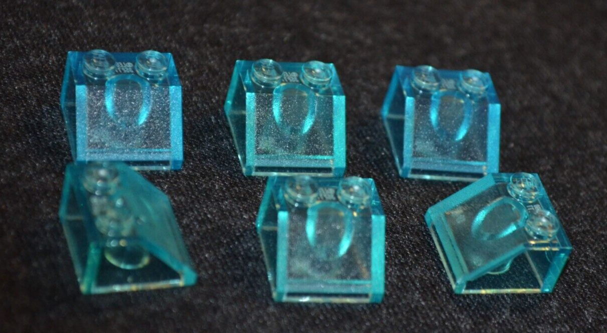 (6) 2x2 Translucent Light Blue Slope Bricks ~ New Lego Parts ~ | eBay