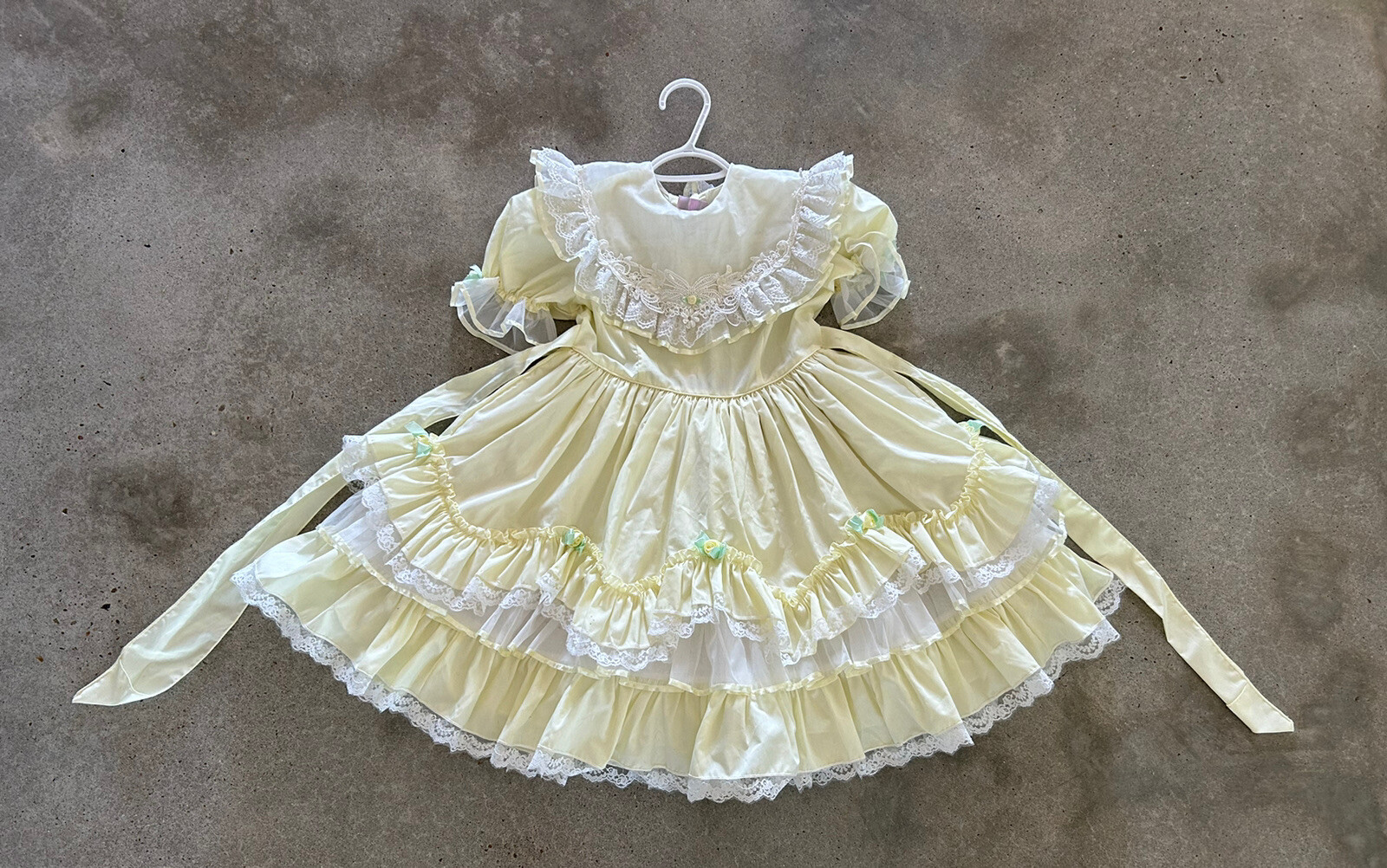 Vintage Lace Me Fancy Girl Pageant Dress Lace Ruffles… - Gem