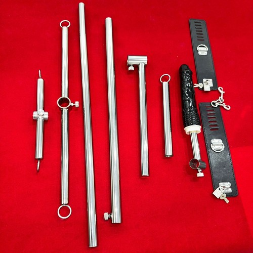 Stainless Steel Rack with Handcuffs Ankle Cuff Plug Bondage Open Leg ...