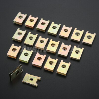 20X Fastener Bumper Panel Plate Fastener Clips Screw Base U Type Nut ...