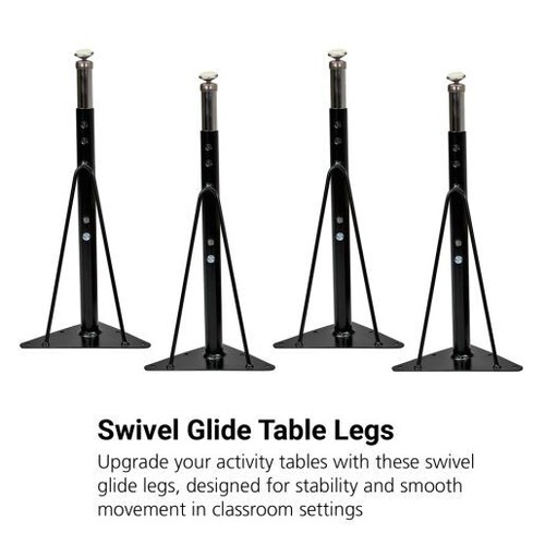 11024-BK Standard Swivel Glide Table Legs for Activity Tables | eBay