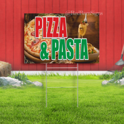 PIZZA PASTA Advertising Yard Sign food bar buffet restaurant burger | eBay