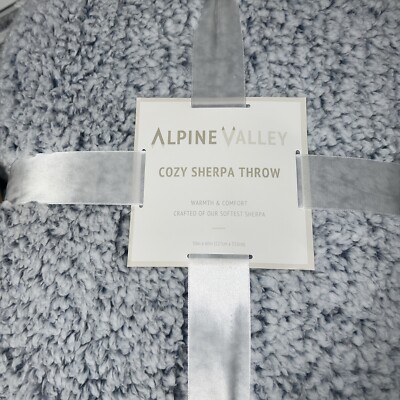 Premier Comfort Alpine Valley Cozy Sherpa Throw, 50" x 60", Blue | eBay