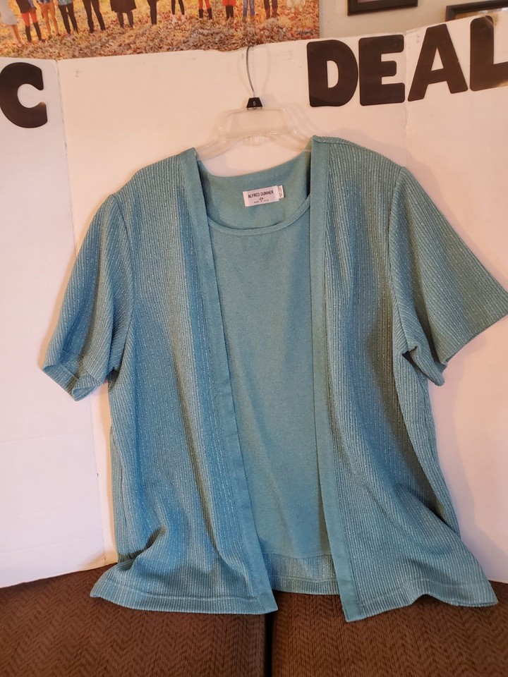 Alfred Dunner Size 2X Jacket + 22 (33 Waist) Pants Suit Green | eBay