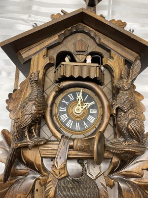 Thorens Edelweiss "After the Hunt" Black Forest Cuckoo Clock RARE ...