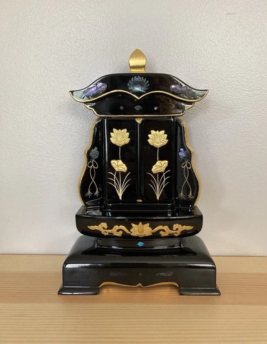 Okinawan Butsudan Altar Mini Compact Black Lacquer Mother Of Pearl ...