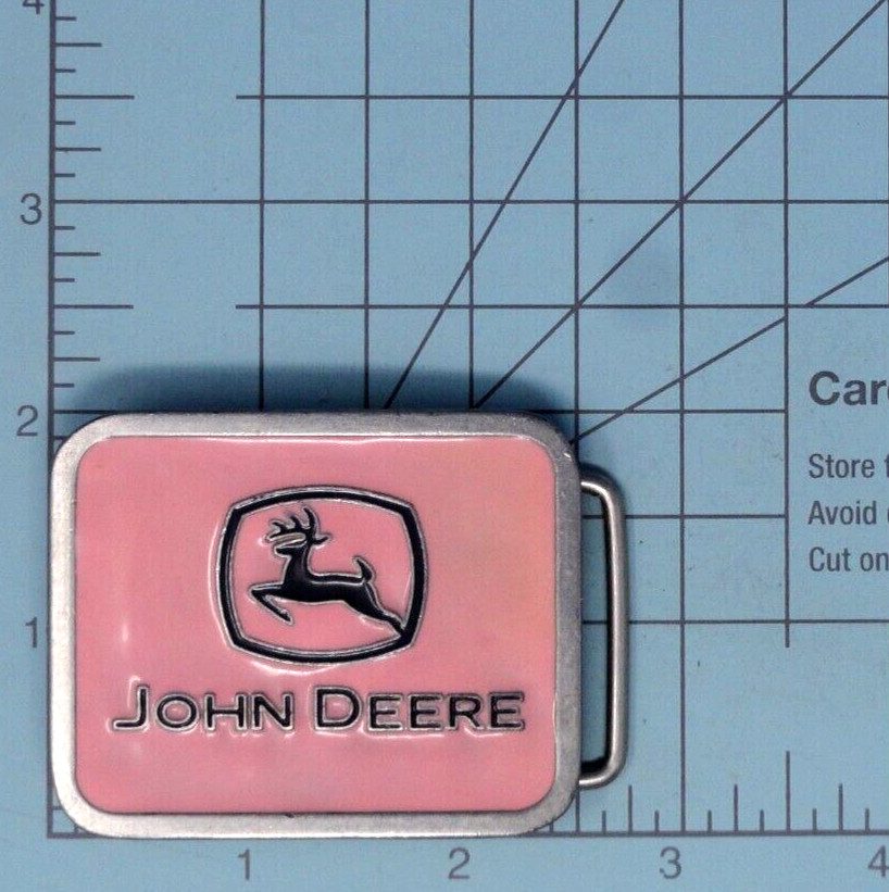 John Deere Logo Promo Dress Belt Buckle Pink Lady Far… - Gem