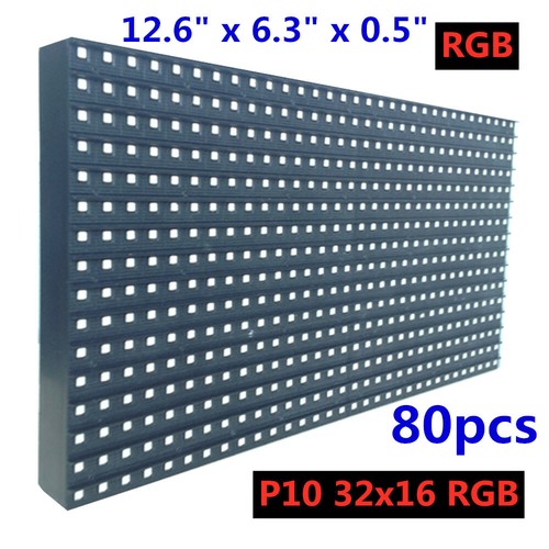 80pcs Outdoor LED Display P10 Medium 32x16 RGB LED Matrix Panel 12.6" x ...