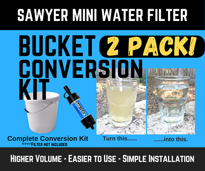 Bucket Conversion Kit for the Sawyer Mini Water Filter - 2 PACK Prepper ...